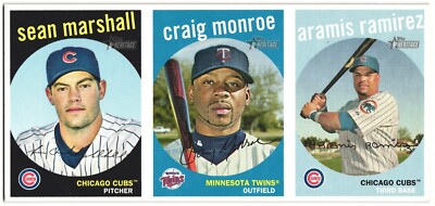 Sean Marshall Craig Monroe & Aramis Ramirez 2008 Topps Heritage MLB Un ...