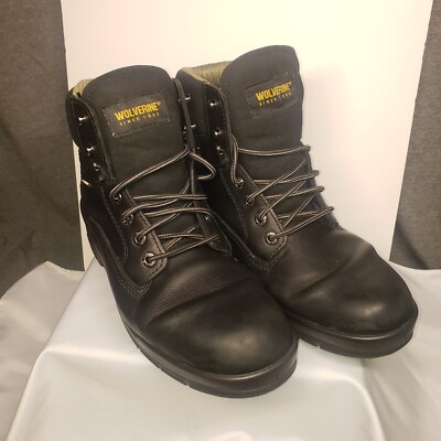 Wolverine Mens W03123 Black Leather Oil Resisting Ankle Work Boots 11.5 ...