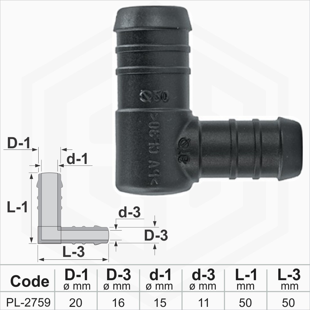 90 degree hose connector Elbow Mender Barbed Joiner Tubing Fittings ...