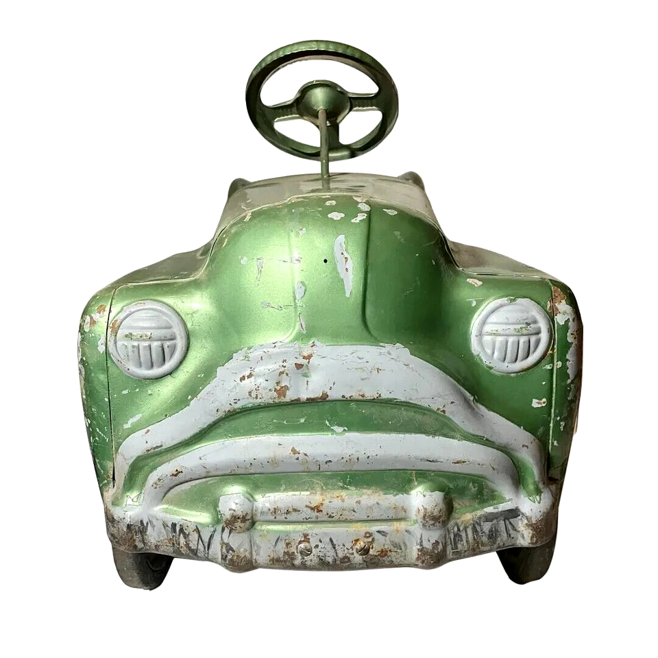 Antique Green Murray "Sad Face" Ranch Wagon Metal Pedal Car | eBay
