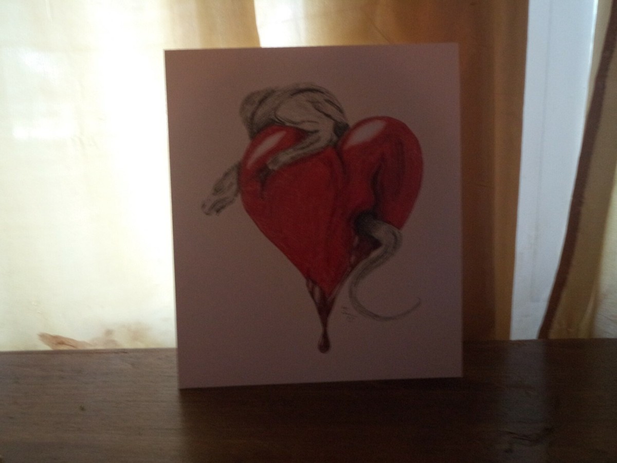 Bleeding Human Heart Drawing