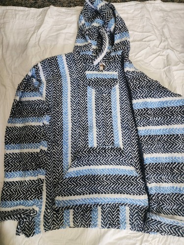 Earth Ragz Baja Hoodie Size Small Blue And White | eBay