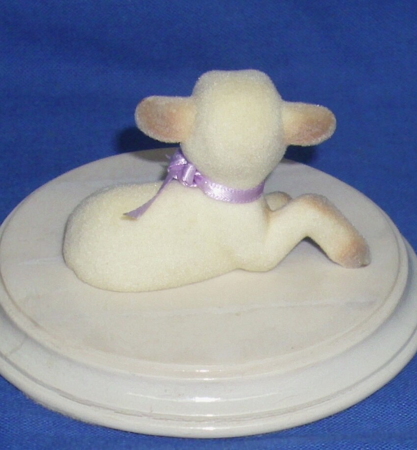 Hallmark Easter Merry Miniature Flocked Lamb with Purple Bow 1985 Used ...