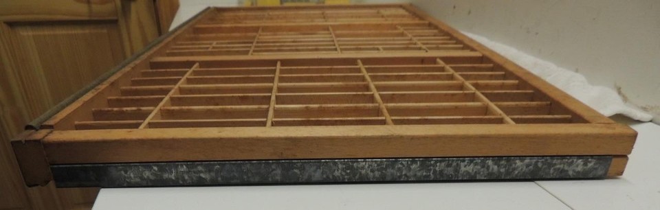 Vintage Metal Front LETTERPRESS Type Set Tray PRINTERS DRAWER 32 x 16 ...