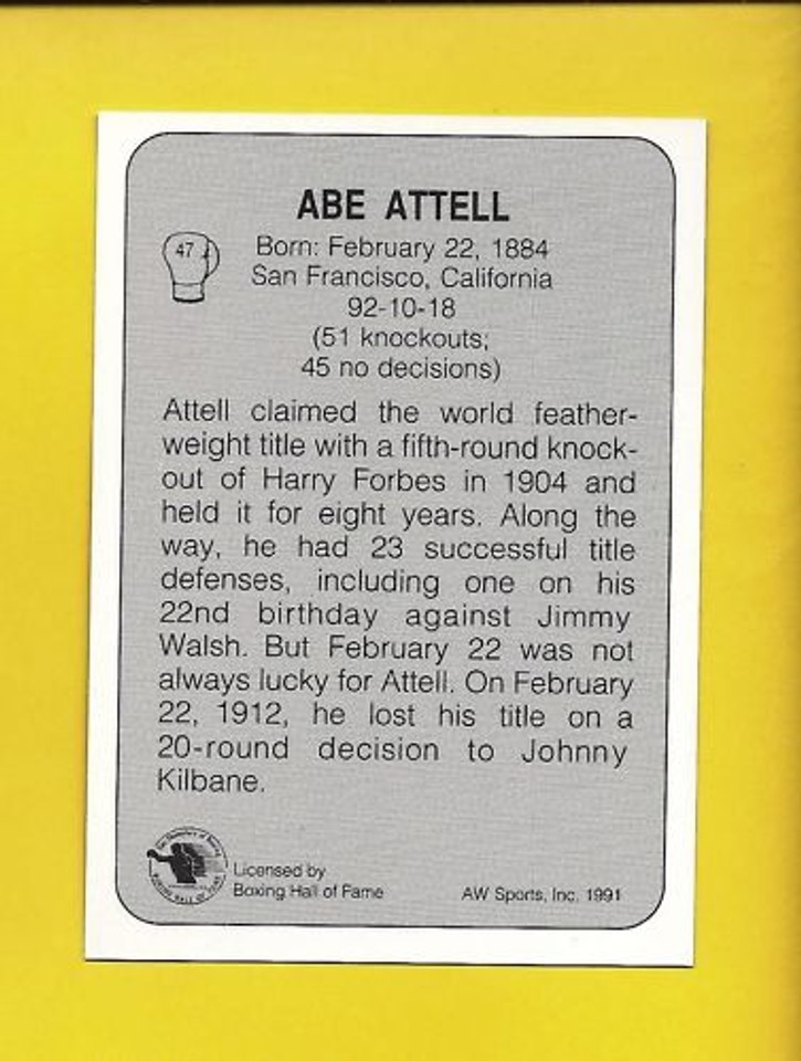 ABE ATTELL, Champion Boxer & 1919 Chicago White-Black Sox Scandal ...