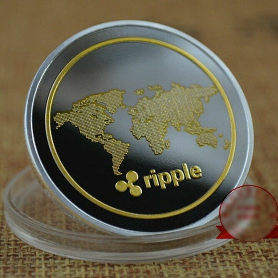 10pc Gold Silver Plate Ripple coin Commemorative Round Collectors Coin ...