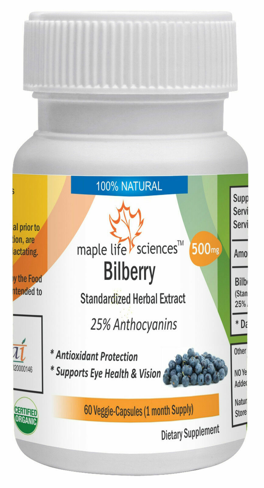 Bilberry Extract Capsules 25% Anthocyanins For vision eye health ...