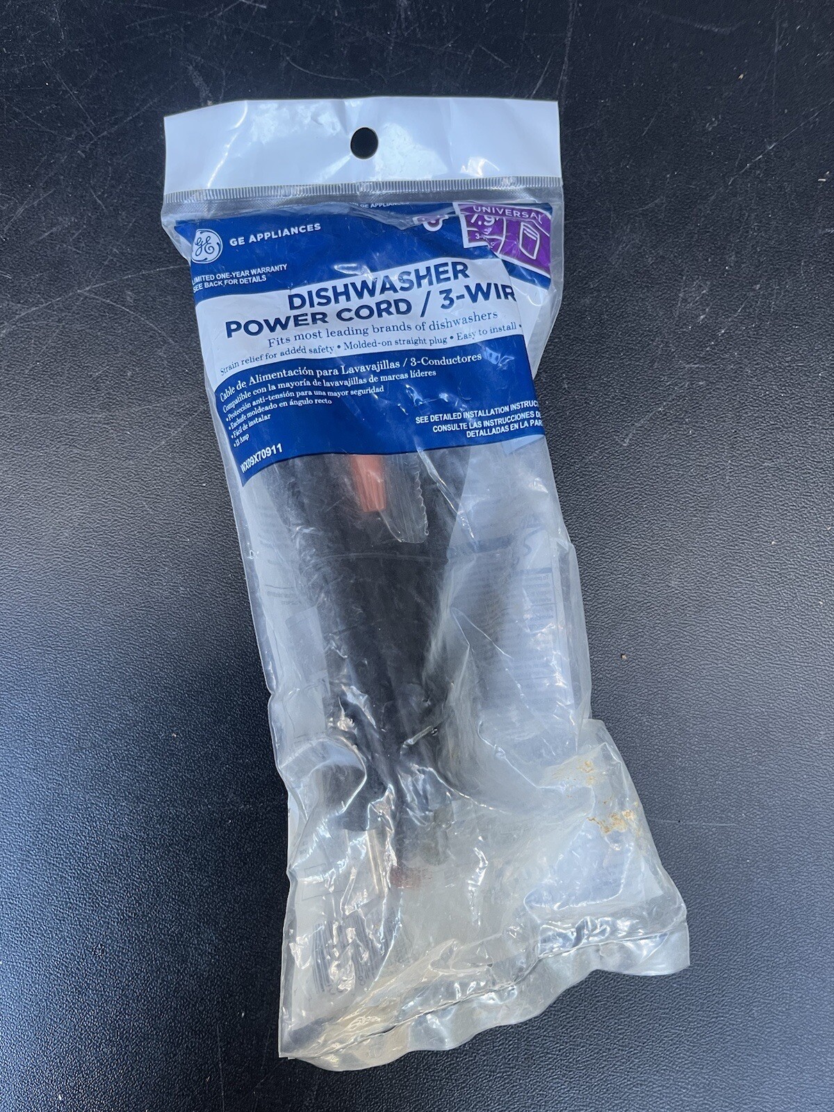 GE+WX09X70911+8%27+Dishwasher+Power+Cord.+3+Wire+13a. for sale online ...