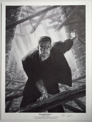 FRANKENSTEIN PRINT Hand Signed David Dorman 1991 Universal Monsters | eBay