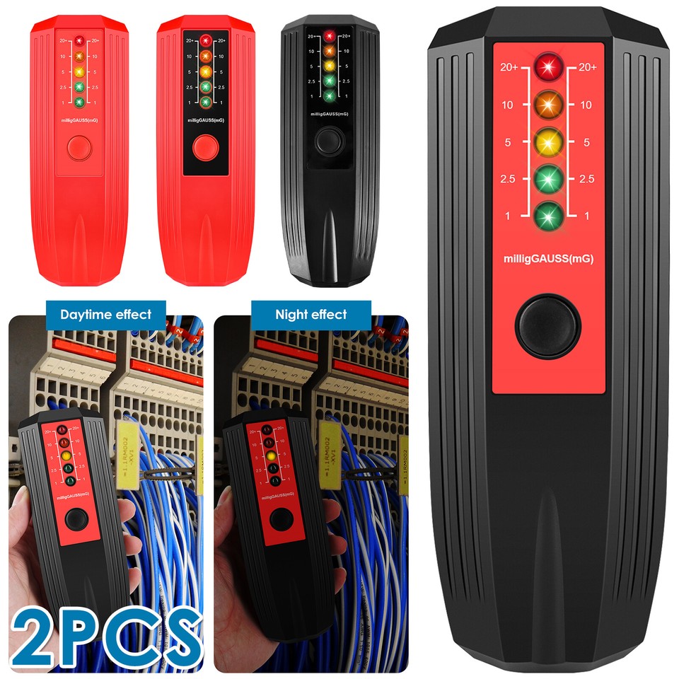 2Pcs Electromagnetic Radiation Detector 50Hz-20000Hz Portable EMF ...