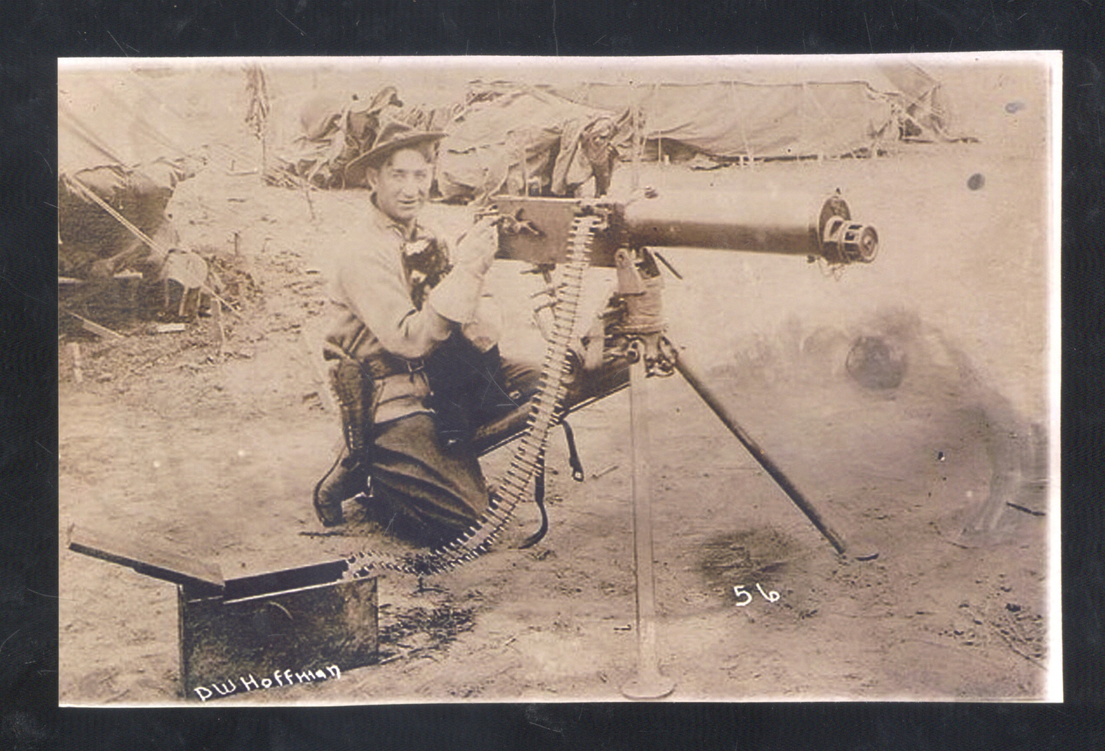 REAL PHOTO MEXICAN BORDER WAR EL PASO TEXAS MACHINE GUN POSTCARD COPY ...