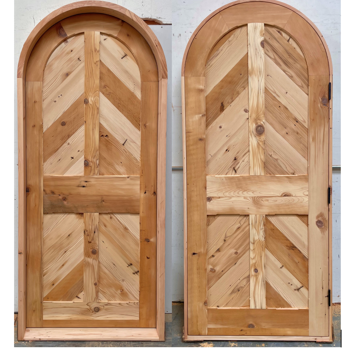 Wood Plank Arched Door Gothic Arched Front Door: With Custom Hand