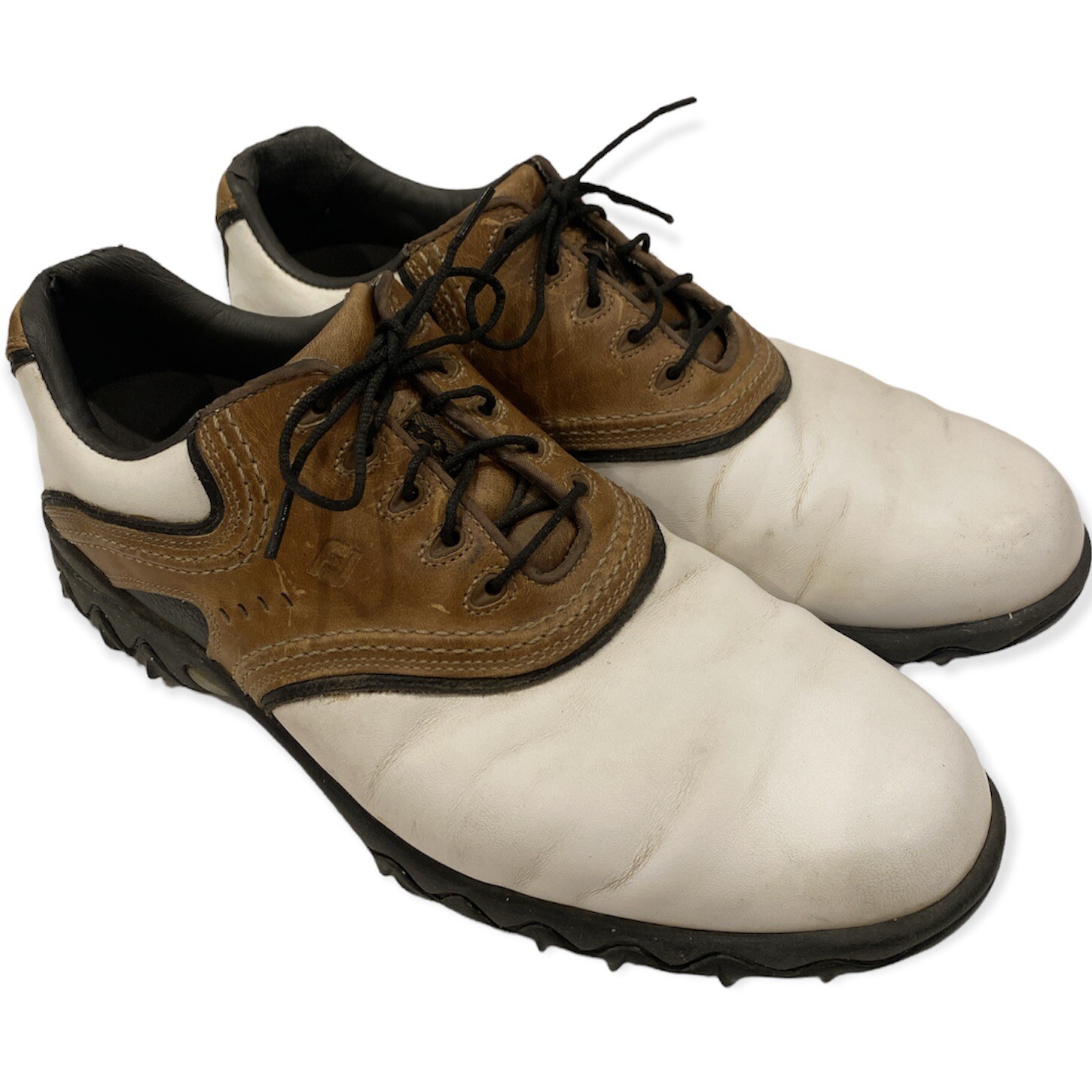 FootJoy Contour Series Mens 54024 Leather White Brown Golf Shoes Size ...