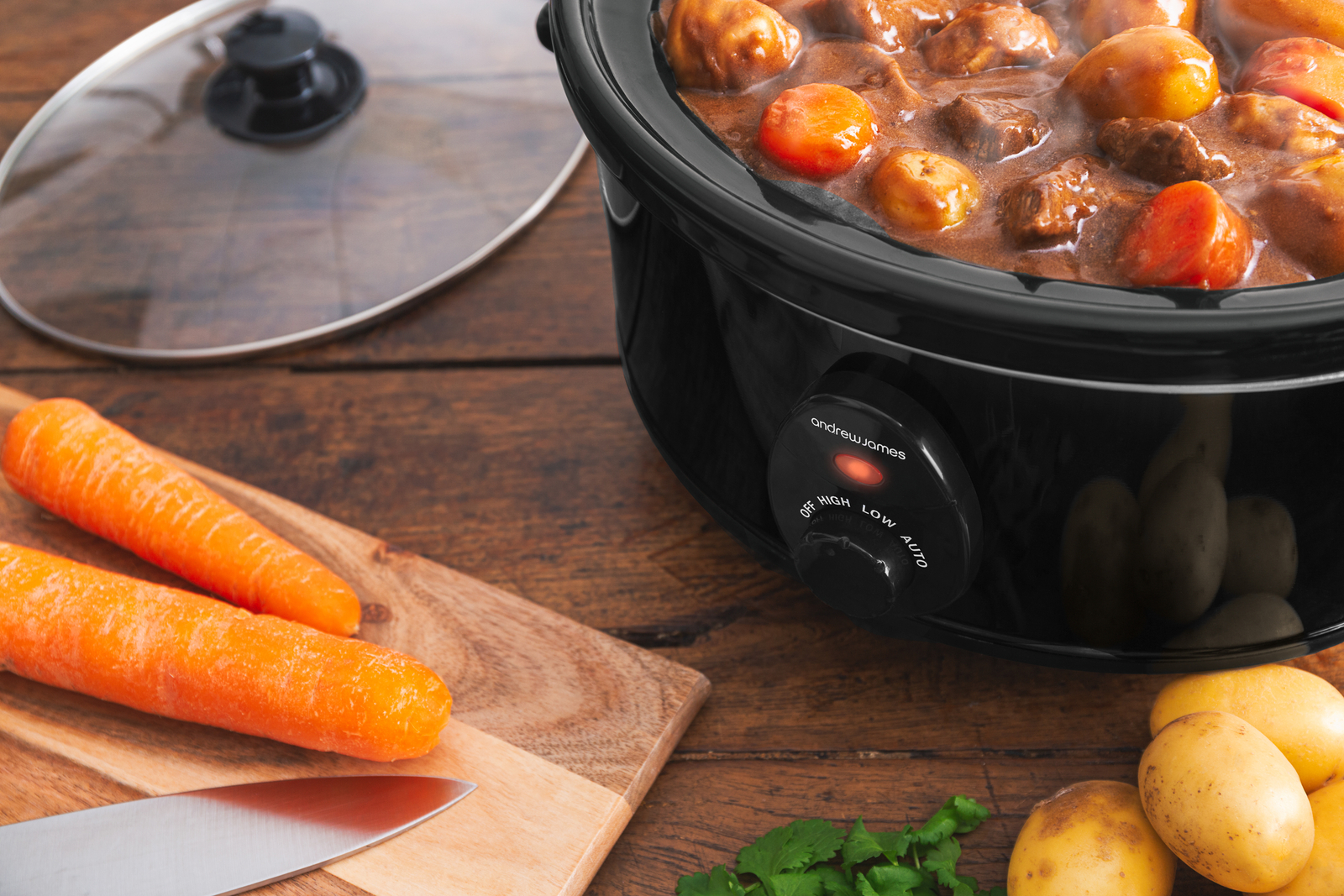 Slow Cooker 3.5 Litres Tempered Glass Lid & Removable Ceramic Bowl ...
