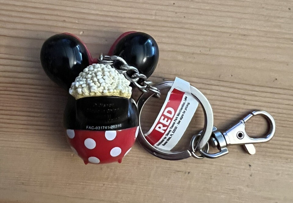 New Disney Parks Minnie Mouse Balloon Popcorn Bucket Keychain | eBay