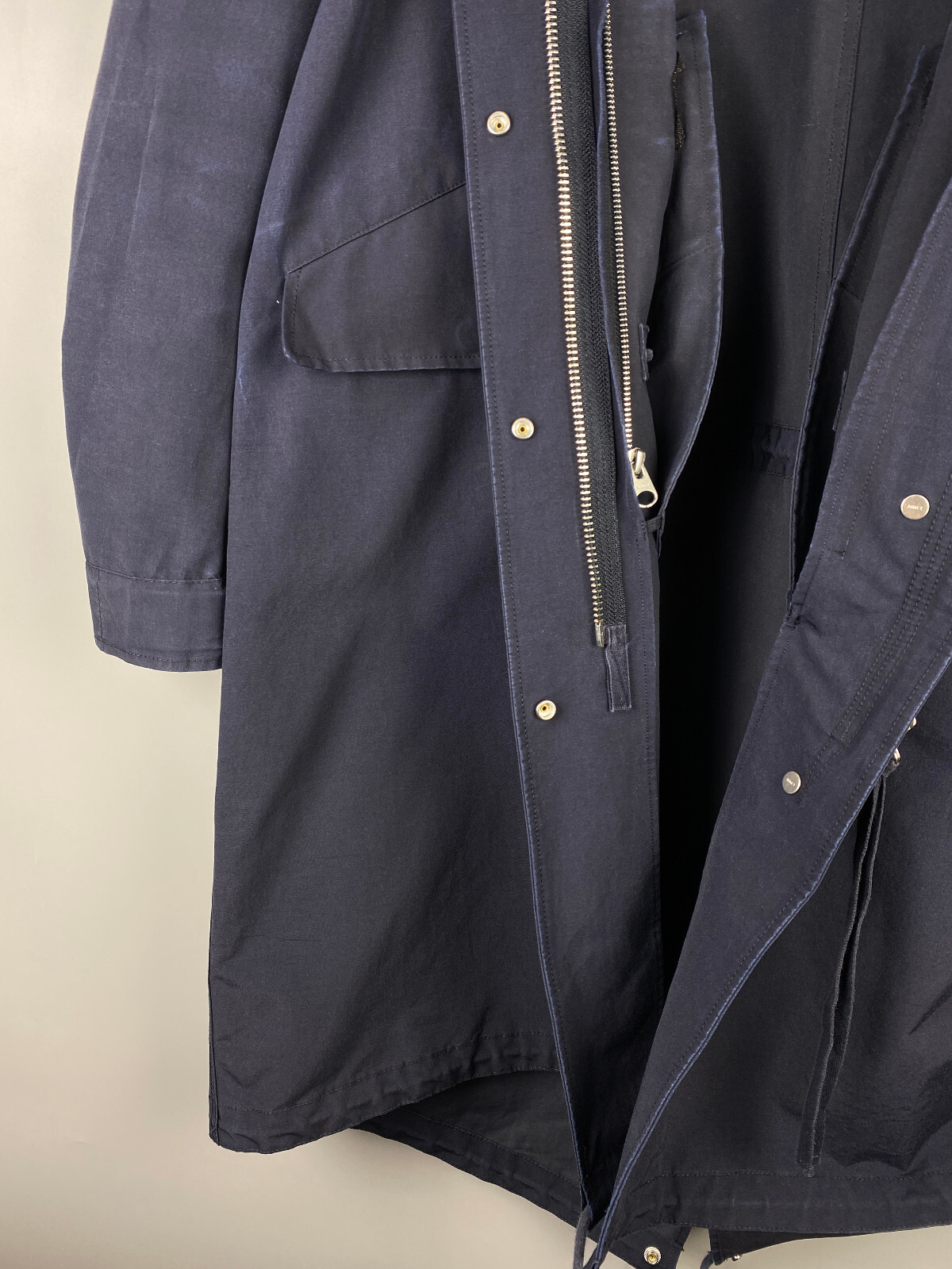 ARKET Womens Oversized Cotton Navy Fishtail Garment D… - Gem