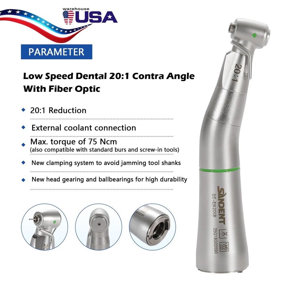 US SANDENT Dental 20:1 Implant LED Low Speed Handpiece Surgery Contra ...