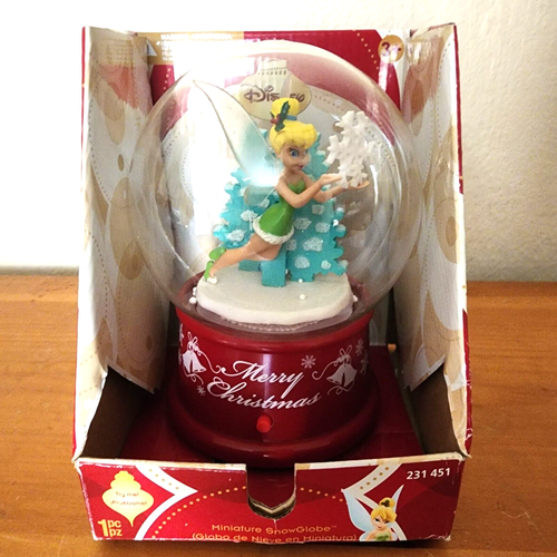 BROKEN Disney Tinker Bell Musical Miniature Snow Globe Christmas Gemmy ...