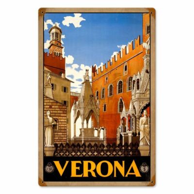 VERONA ITALY TRAVEL TOURISM SCENE 18" HEAVY DUTY USA MADE METAL ...