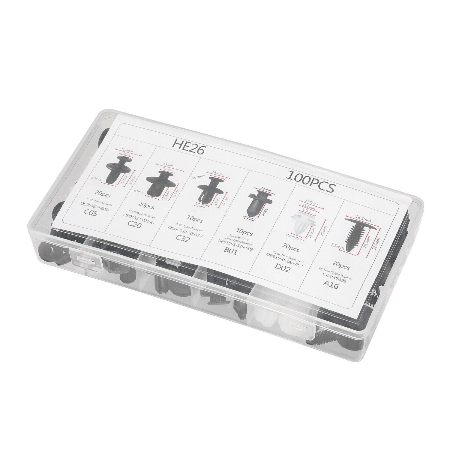 100x Plastic Car Push Pin Rivet Trim Clips Panel Fastners Interior ...