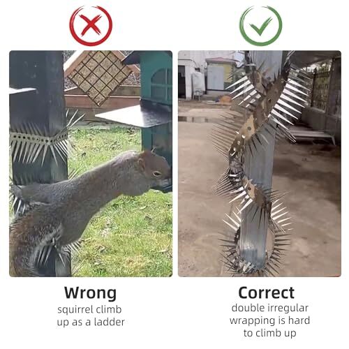 Comastbo40“ Raccoon Squirrel Spikes Deterrent for bird feeder pole,Tree ...