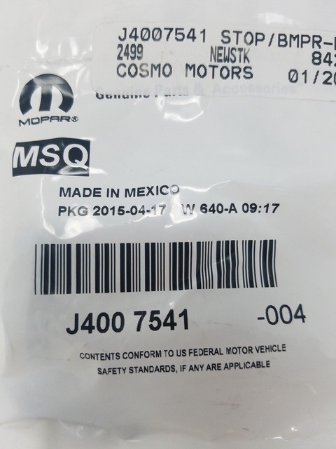 Jeep CHRYSLER OEM 97-06 Wrangler Hood-bumper Cushion J4007541 for sale ...