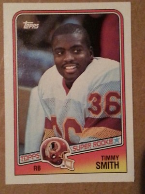 1988 Topps football #11 Timmy Smith, Washington Redskins RC | eBay