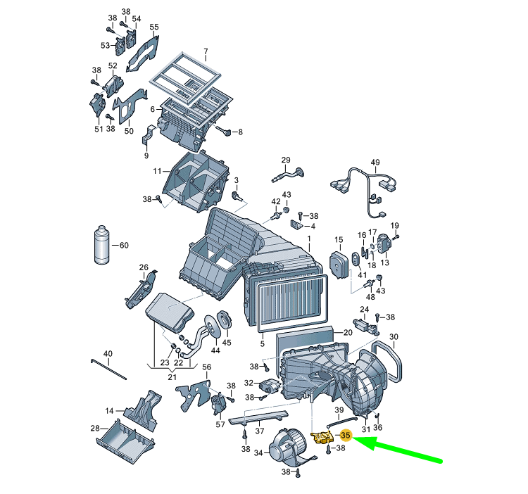 VW AMAROK Recirculated Air Oper. Positioning Motor LHD 7L0907511AQ NEW ...