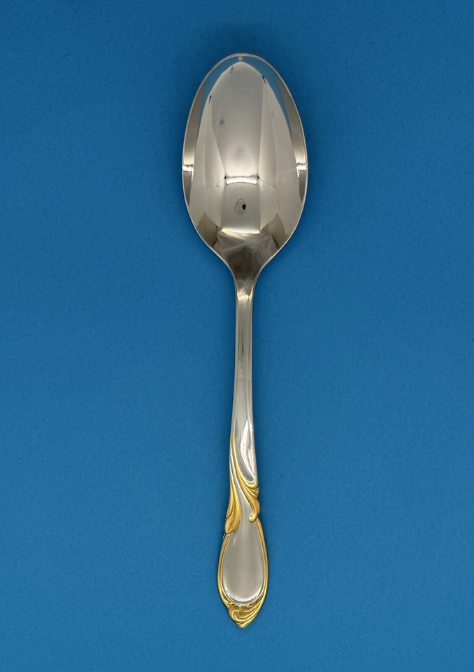 YAMAZAKI CACHE GOLD STAINLESS FLATWARE GLOSSY GOLD ACCENTED JAPAN ...