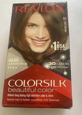 Revlon ColorSilk 3D Hair Color 51 Light Brown 100%Gray Coverage | eBay