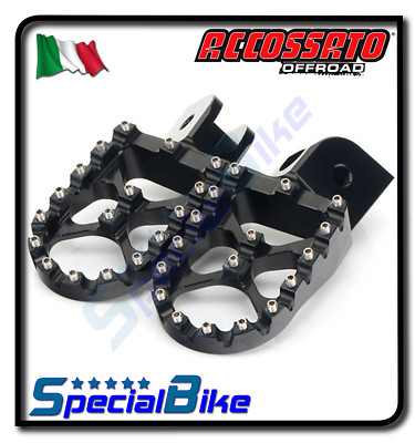 PEDANE ACCOSSATO NERO ERGAL MAGGIORATE OFFROAD COPPIA PER HONDA CRF 250 ...