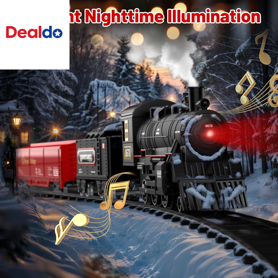 Battery Powered Electric Train Set with Smoke, Lights & Sound for under ...