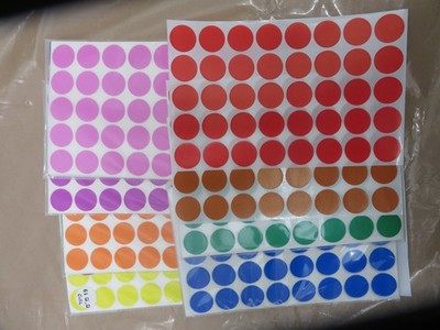 Multicolor Color Coding Dot Sticker Sizes 8MM-50MM (1/4" - 2 ") 32 ...