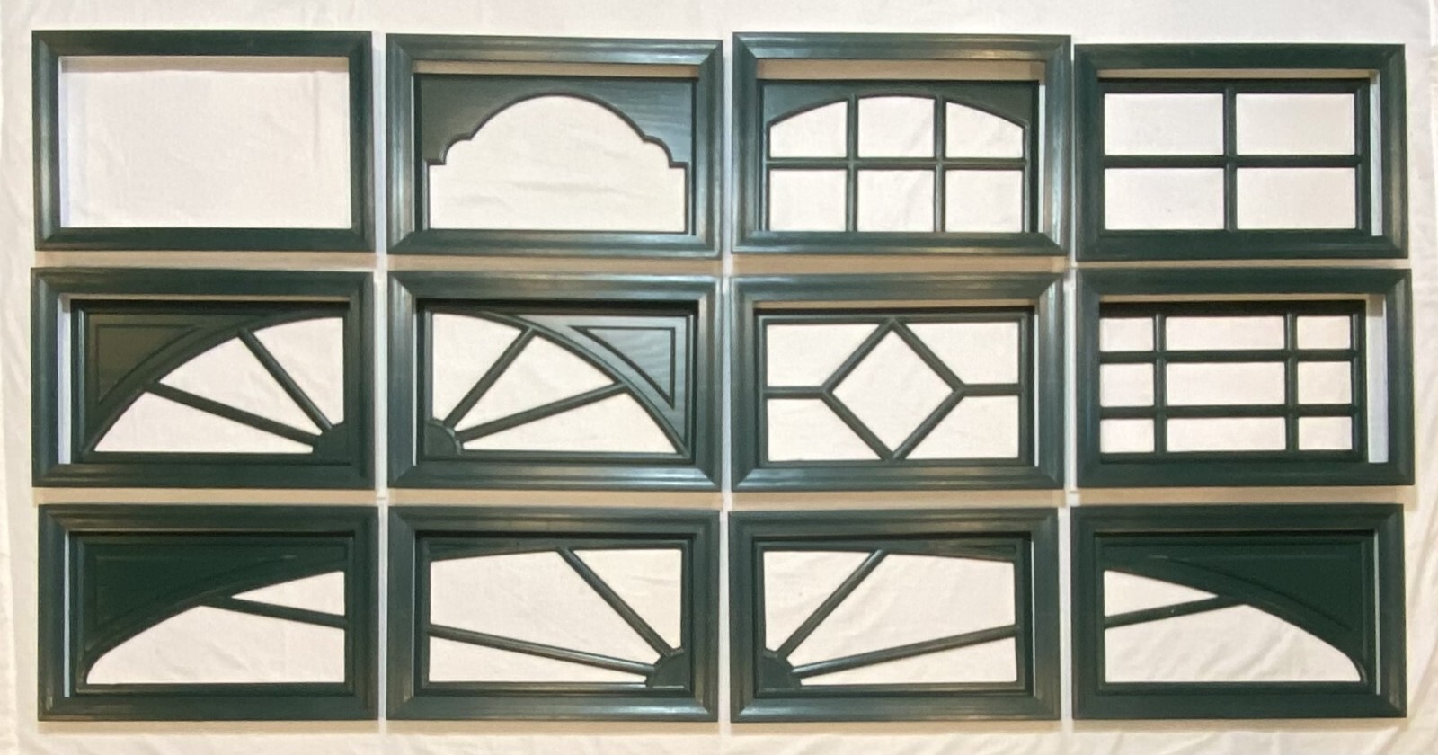 Hunter Green Amarr Garage Door Window Kit Short Panel Frame Insert ...