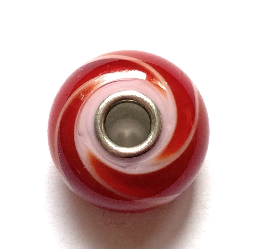 Rare OOAK TROLLBEAD Original RED ARMADILLO WHITE BACK… - Gem