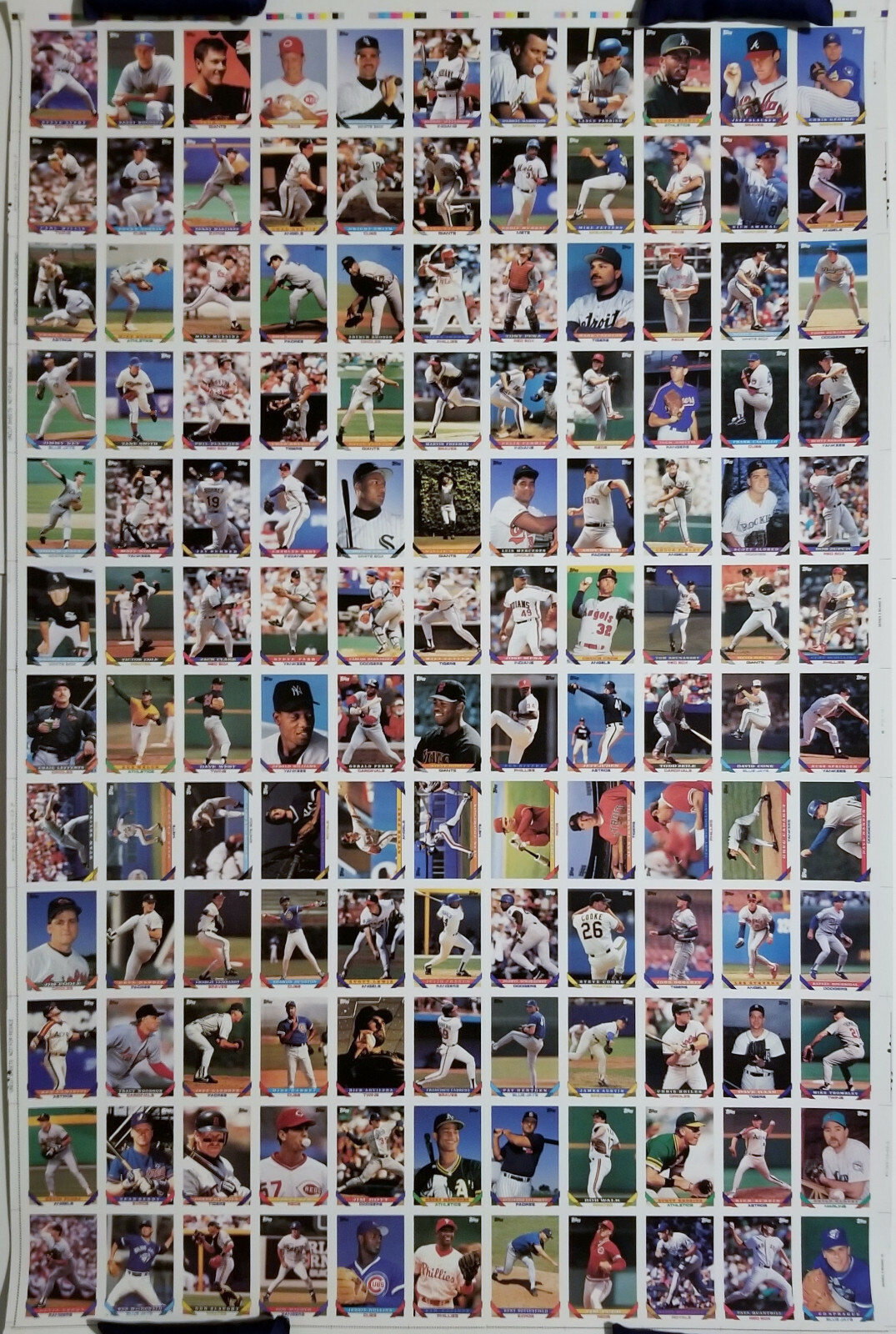 1993 Topps Uncut Sheet EDDIE MURRAY Curt Schilling MIKE MUSSINA Craig ...