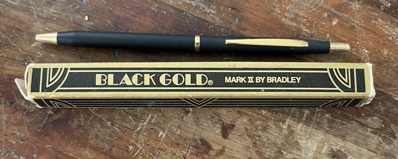 Vintage Black Gold Mark II by Bradley Ballpoint Pen | eBay
