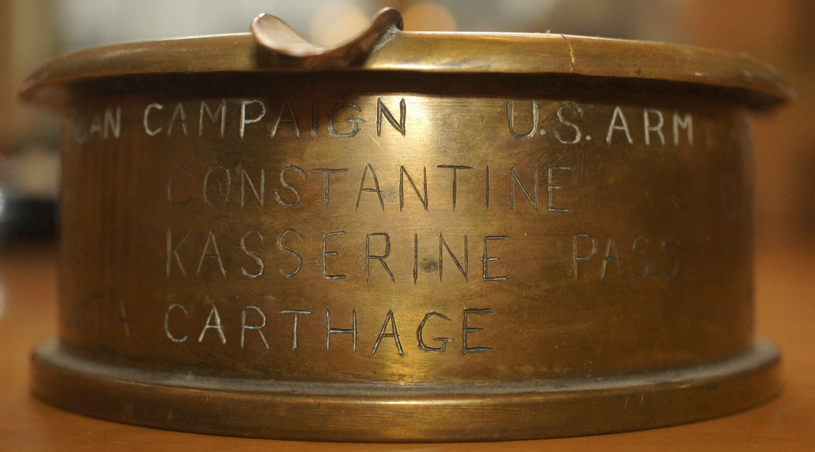 1943 WWII Military Trench Art Brass Shell Ashtray Sgt Decker U.S. Army ...
