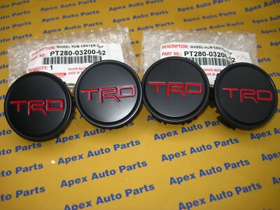 Toyota Camry Avalon Matte Black TRD Wheel Center Caps Genuine OEM Set ...