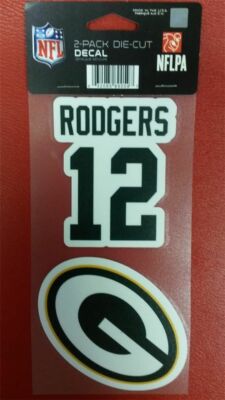 NFL Green Bay Packers Aaron Rodgers Perfect Cut Decal 4" x 8" Sheet w ...