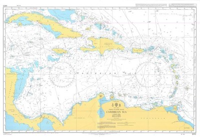 4402 North Atlantic Ocean Caribbean Sea Chart Map Maritime Marine Wall ...