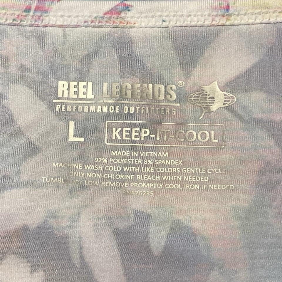 Reel Legends Keep-It-Cool Multicolored Floral 3/4 Sleeve Cover Up Dress ...