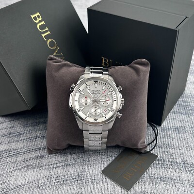 Bulova Men's 96B255 Marine Star Series B White Dial Chronograph Quartz ...