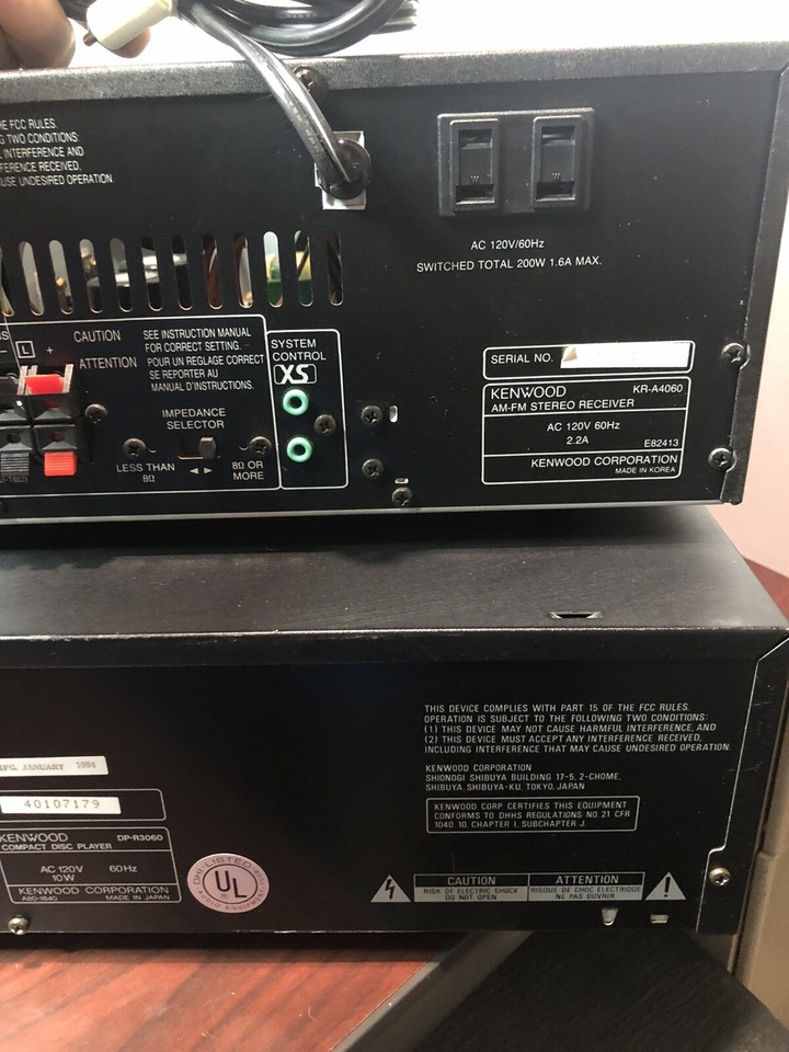 Kenwood KR-A4060 Stereo Receiver And DP-R3060 CD Player Tested Works ...