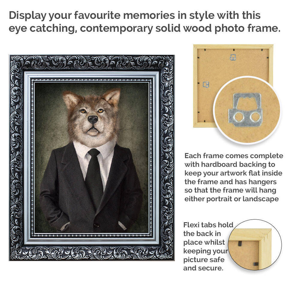 Ornate Photo Frame Traditional Dahlia Gold & Silver Picture Antique Art ...