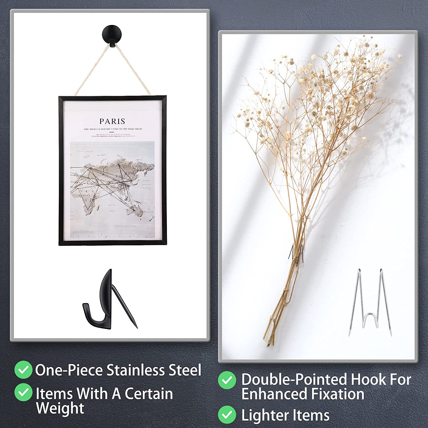 20 Pieces Metal Cubicle Hooks Fabric Panel Wall Wire Hooks Set Cubicle ...