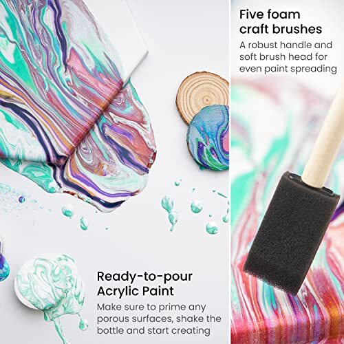 Acrylic Pouring Paint Kit, 36 Pieces, Bright and Iridescent Pouring ...