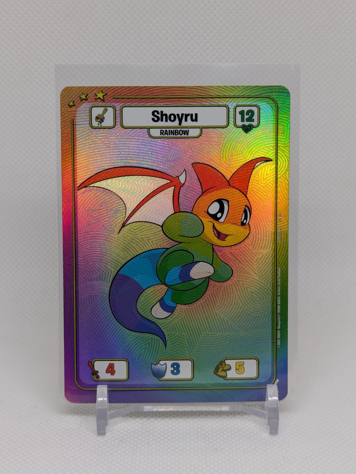 Foil Rainbow Shoyru neopets Battledome TCG 1st Ed. 2024 Box Hit SP #135 ...