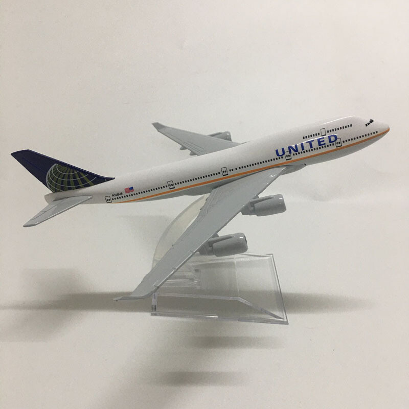 16cm United Airlines B747 Model Plane 1/400 Alloy Diecast Airplane ...