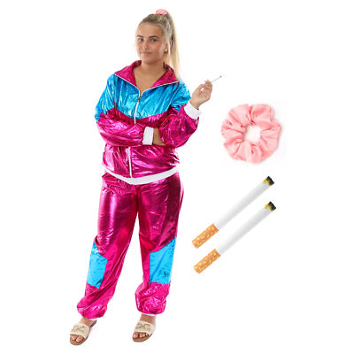 90S CHAV FANCY DRESS COSTUME PINK TRACKSUIT 90S JULIE BEST OF BRITISH ...